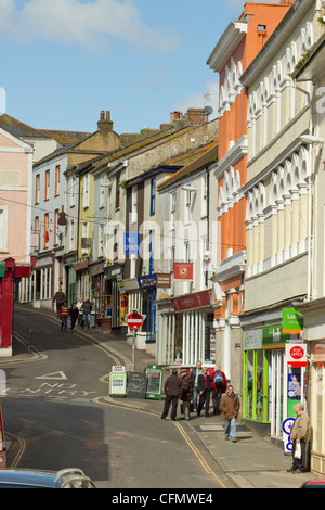 Shop buildings, High Street, Falmouth, Cornwall, England Stock Photo ...