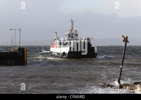 Calmac Ferry Loch Alainn approaching Largs Harbour from Great Cumbrae ...
