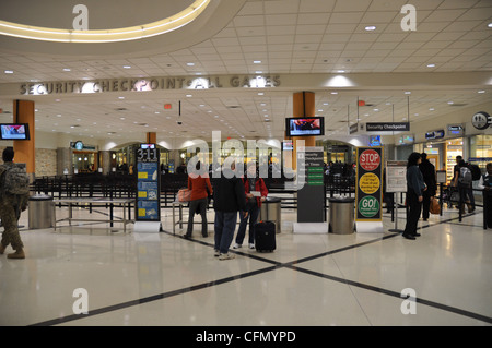 Airport Security Checkpoint at Atlanta International Airport's domestic ...