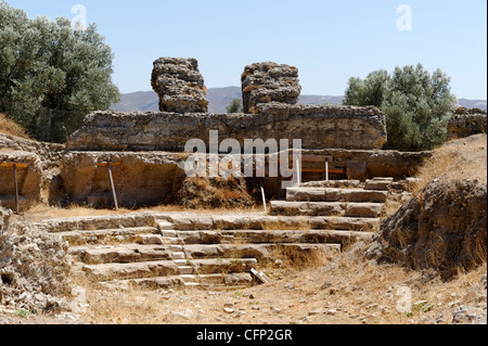 Gortyn. Crete. Greece. View of the scare remains of the Temple of ...