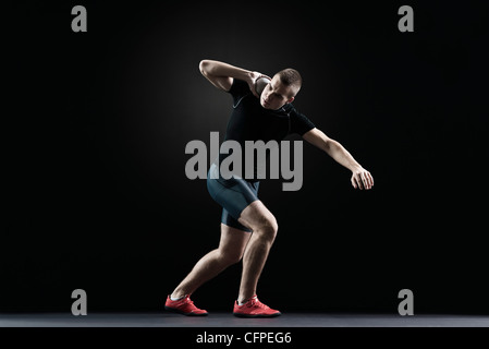Shot Putter Preparing to Throw Stock Photo - Alamy