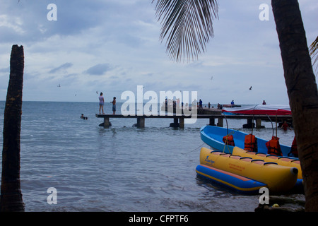 At the Pier in Omoa Honduras Stock Photo - Alamy