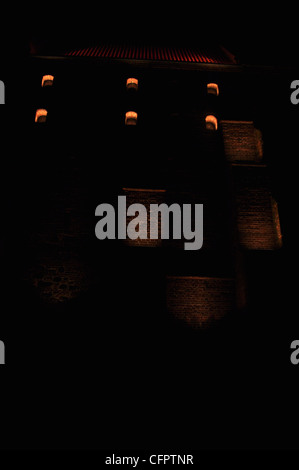 highlighted, the old brick house at night Stock Photo - Alamy