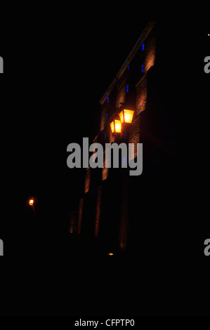 highlighted, the old brick house at night Stock Photo - Alamy