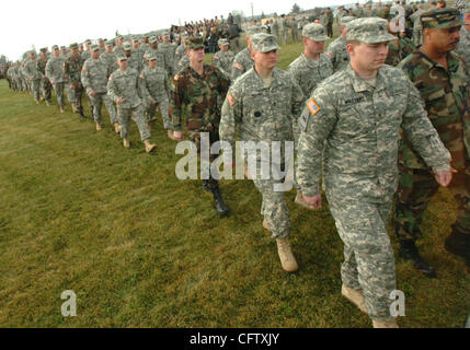 Soldiers with the 104th Division Timberwolves - Nightfighters march off ...