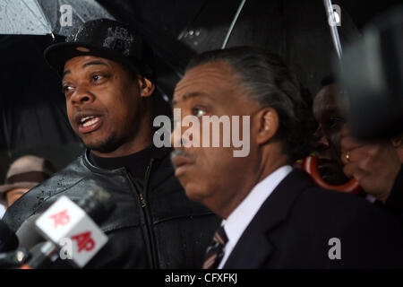 L/R: Linzell Vaughn, dad of Rutgers Kia Vaughn and Rev. Al Sharpton ...