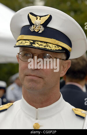 Coast Guard Rear Admiral Craig Bone addresses the media after briefing ...