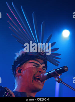 Luke Steele of Empire of the Sun performing during the Rock in Rio USA ...