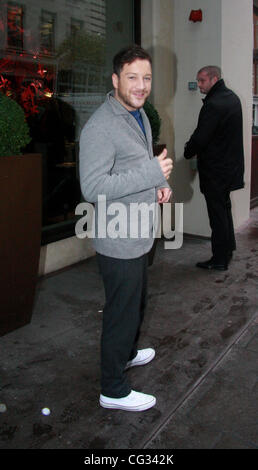Matt Cardle The X Factor winner outside the May Fair hotel London ...