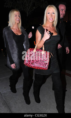 Angela Cope and Amber Cope outside BOA Steakhouse in West Hollywood Los ...