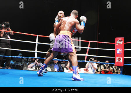 LA Matador Russell Lamour (black trunks) vs Memphis Force boxer Chris ...