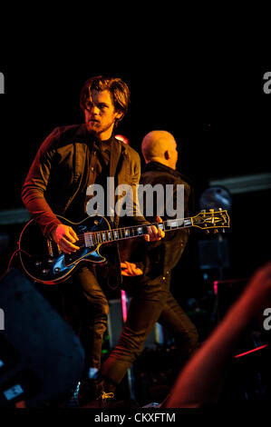 Guitarist Dave Welsh of The Fray performs on-stage at the Molson ...