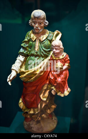 Saint-Nicolas de Veroce baroque church. Representation of the Holy ...