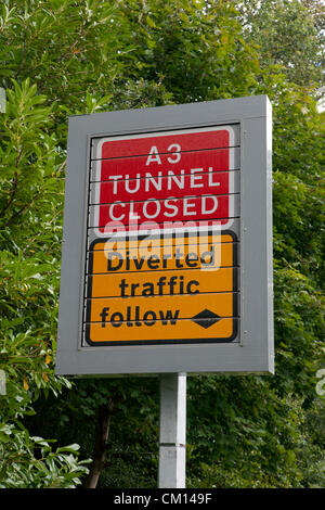 Hindhead Tunnel Sign Stock Photo - Alamy