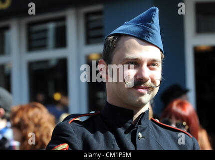 Brighton, UK. Saturday 15th September 2012. Henry Scragg poses outside ...