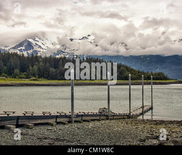 July 4, 2012 - Haines Borough, Alaska, US - A boat ramp at Letnikof ...