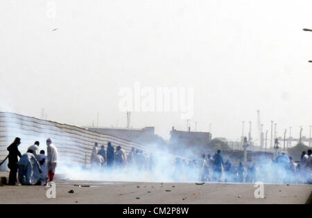 Tear gas is fired during an anti-government protest in Tehran, Iran ...