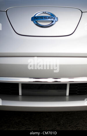 Photo shows a demonstration of Nissan. Motor Co's "Autonomous Emergency ...
