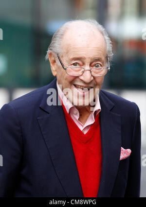 David Jacobs CBE British actor and broadcaster seen arriving at the BBC ...