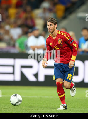 SERGIO RAMOS SPAIN V ITALY EURO 2012 FINAL OLYMPIC STADIUM KIEV UKRAINE ...