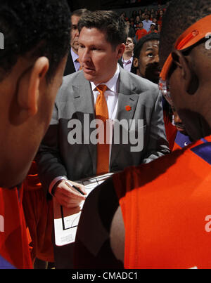 Clemson head coach Brad Brownell looks on during an NCAA college ...