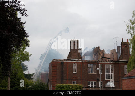 Felsted, Essex, UK. 16th July 2012. Firefighters in attendance at ...