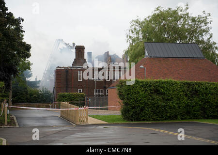 Felsted, Essex, UK. 16th July 2012. Firefighters in attendance at ...