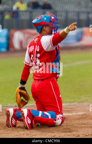 HAARLEM, THE NETHERLANDS, 15/07/2012. Catcher Frank Morejón (nr 45 ...