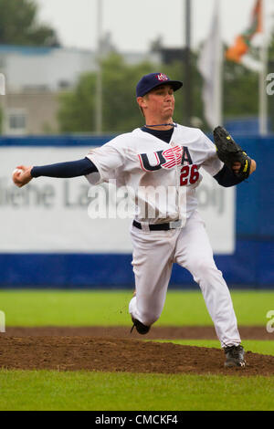 HAARLEM, THE NETHERLANDS, 18/07/2012. Pitcher David Berg of team USA at ...