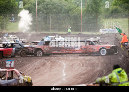 Banger race racing crash sequence track stock cars car crashes limo ...