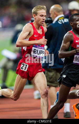 Galen Rupp (USA) running in the men's 10,000 where he won the silver ...