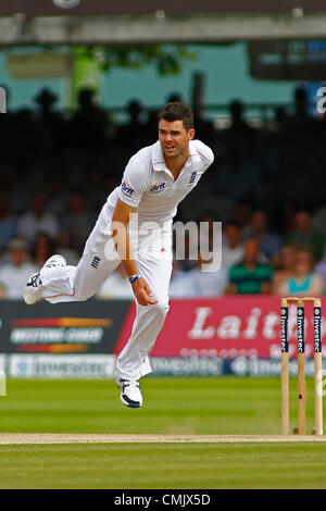 England's James Anderson bowling during day one of the first LV ...