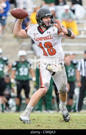 Deland, FL, USA. 2nd Nov, 2013. Campbell quarterback Brian Hudson (18 ...