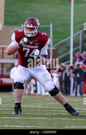 Fayetteville, AR, USA. 2nd Nov, 2013. Arkansas punter Sam Irwin-Hill ...