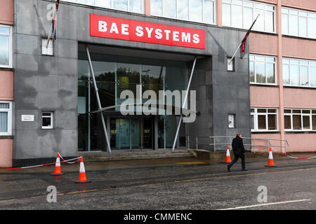 Entrance to BAE Systems Shipyard offices on South Street, Scotstoun ...