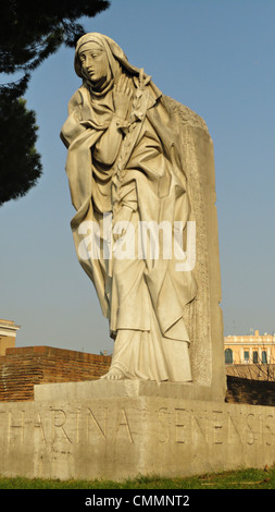 Rome, Italy statue Saint Catherine of Siena at Castel Sant Angelo Stock ...