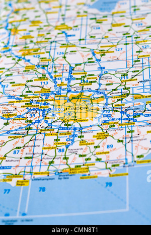 Close up of a map of England focused on London Stock Photo: 47181795 ...