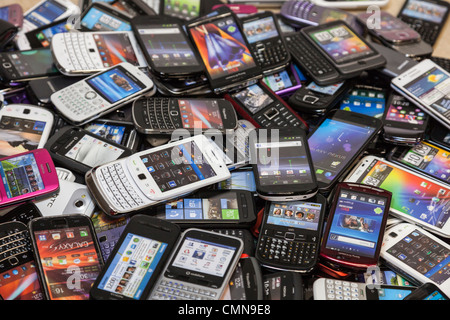 Pile Of Old Mobile Phones Nokia, Samsung, LG, Motorola And Phillips ...