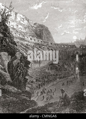 The Colosseum, Rome, Italy before the 1874 excavations. From Italian ...