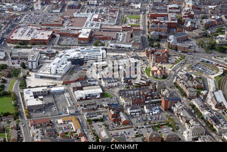 aerial view of Hartlepool town looking North up the A689 from Tesco's ...