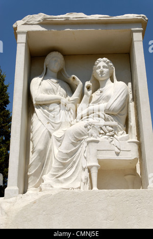 Grave relief two sisters Demetria Pamphile dating from 325-310BC ...