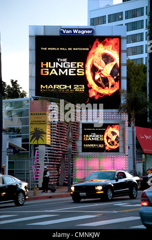 Electronic Billboard advertising the Hunger Games on the Sunset Strip ...