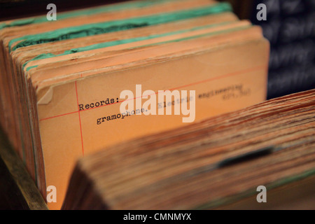 Old fashioned card index system at Sheffield's central library Stock ...