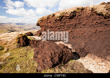 Peat hags near Loadpot Hill above Ullswater in the Lake District, UK ...