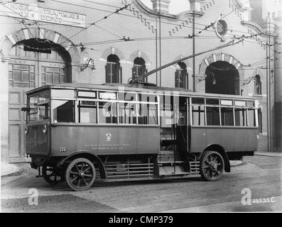 Trolleybus, Cleveland Road Bus Depot, Wolverhampton, 1920s. A ...