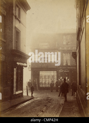Dudley Street, Wolverhampton, circa 1870s. A group of onlookers in ...