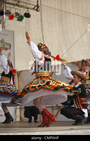 Polish folk dance group performing during St. Dominic's Fair, Gdansk ...