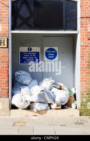 Blocked fire exit Fire Exit keep clear Obstruction and obstructed Stock ...