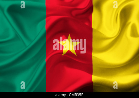 Cameroon waving flag Stock Photo - Alamy