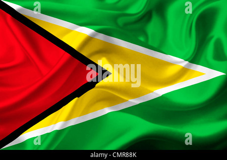 Guyana waving flag Stock Photo - Alamy